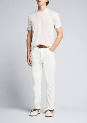 Brunello Cucinelli Basic-fit V-neck T-shirt Light Pink