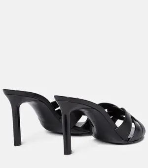Saint Laurent Tribute 85 Leather Sandals - Black