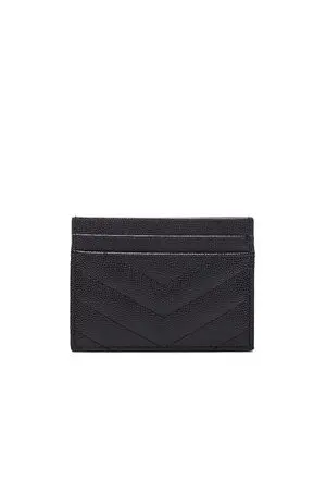 Saint Laurent Cassandre Card Case - Black & Gold