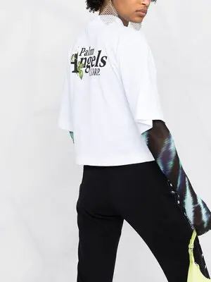 Palm Angels Daisy Logo Cropped T-shirt