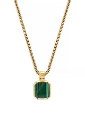 NIALAYA JEWELRY Square Malachite Pendant Necklace