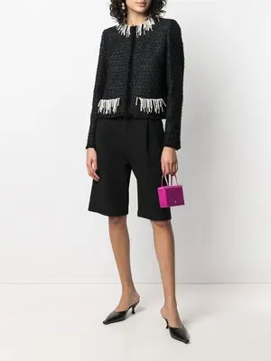 Giambattista Valli Pearl-fringed Trim Tweed Jacket