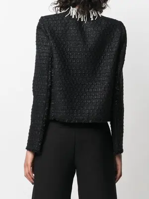 Giambattista Valli Pearl-fringed Trim Tweed Jacket