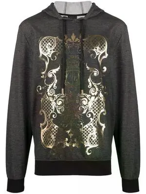 BILLIONAIRE Baroque-print Hooded Sweatshirt