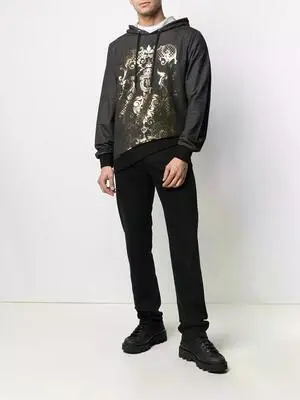 BILLIONAIRE Baroque-print Hooded Sweatshirt