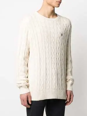 Polo Ralph Lauren Cream Cotton Cable Knit Sweater