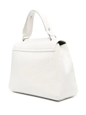 ORTIGNI Sveva Soft Leather Shoulder Bag - White