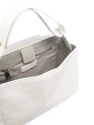 ORTIGNI Sveva Soft Leather Shoulder Bag - White