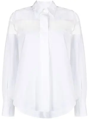 Valentino Garavani Sheer-panel Long-sleeve Shirt