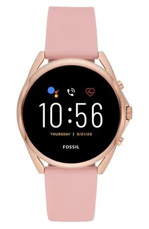 Fossil Gen 5 Lte Touchscreen Silicone Strap Smart Watch, 45mm