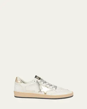 GOLDEN GOOSE Ball Star Mixed Leather Low-top Sneakers - Milk/gold