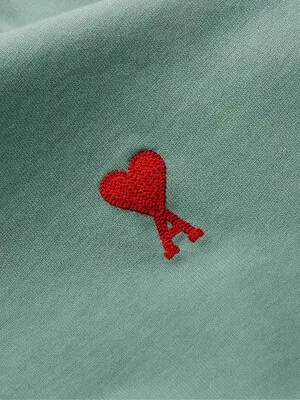 Ami Logo-embroidered Organic Cotton-jersey T-shirt