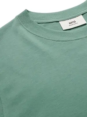 Ami Logo-embroidered Organic Cotton-jersey T-shirt