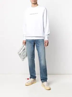 DIESEL® Cotton Sweatshirt With Embroidered Logo