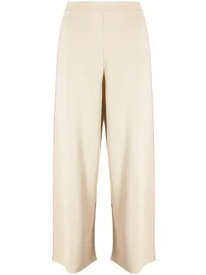 Stella McCartney Contrast-trim Cropped Trousers - Neutrals