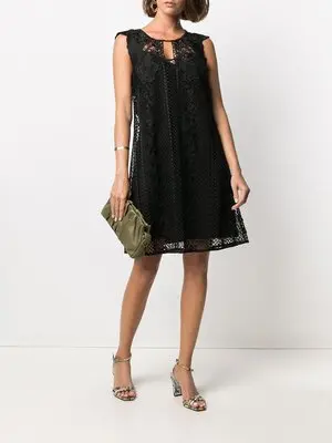 Alberta Ferretti Embroidered Sleeveless Dress