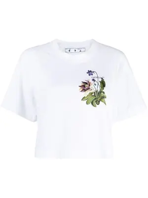 Off-white Floral T-shirts For Women