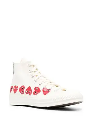 CONVERSE X COMME DES GARONS PLAY Chuck 70 Hi Multi Hearts Sneakers - Neutrals