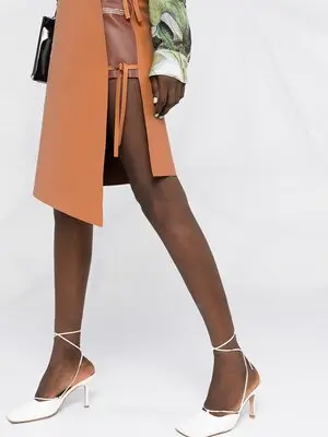 Off-White Leather Midi Skirt