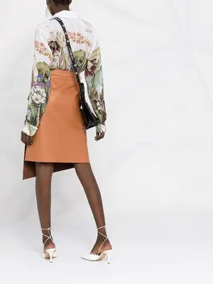 Off-White Leather Midi Skirt