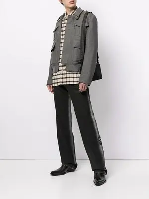 Off-White Logo-patch Military Jacket - Grey