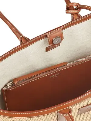 JIMMY CHOO Nine2five Raffia Tote Bag