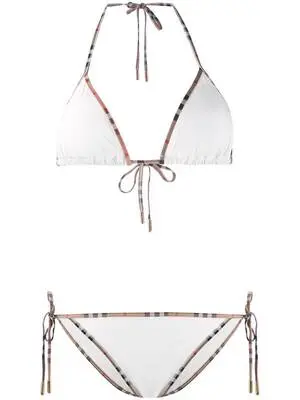Burberry Vintage Check-trim Bikini - White