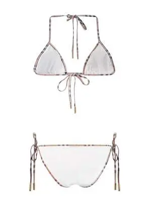 Burberry Vintage Check Trim Bikini - White