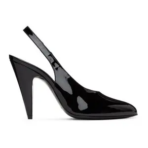 Saint Laurent Saint Laurent Black Patent Venus Slingback Heels 1000 Black