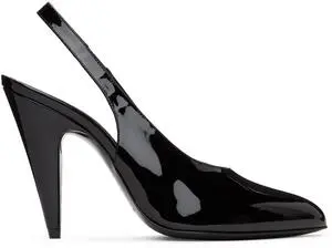 Saint Laurent Saint Laurent Black Patent Venus Slingback Heels - Complete Price