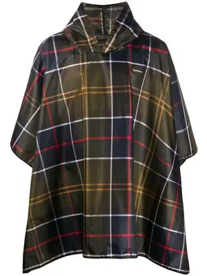 Barbour Sproof Tartan Poncho - Green