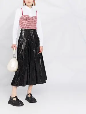 Red Valentino Houndstooth-pattern Bustier Bodysuit