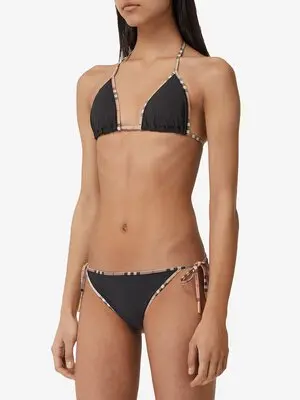 Burberry Check-trim Bikini - Black