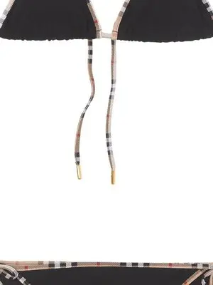 Burberry Check-trim Bikini - Black