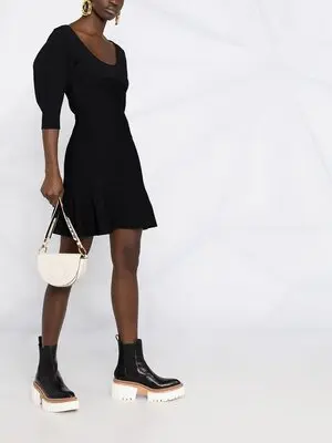 Stella McCartney Scoop Neck Puff Sleeve Knitted Dress