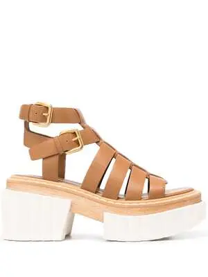 Stella McCartney Strappy Platform Sandals - Brown