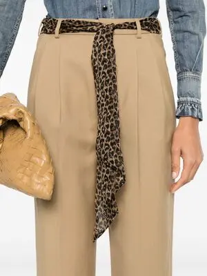 Saint Laurent Pleated Trousers - Neutrals