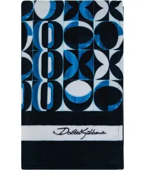 Dolce & Gabbana Geometric-print Beach Towel - Blue