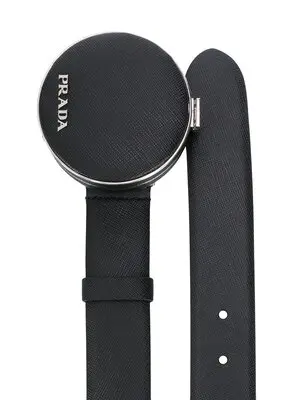 Prada Logo Plaque Pouch Detail Belt