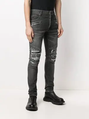 Balmain Ripped Detailing Slim-fit Jeans