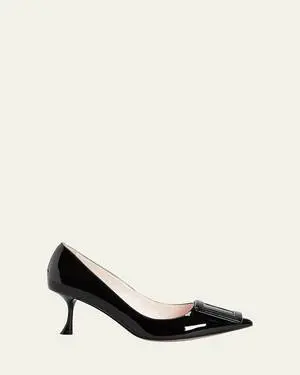 ROGER VIVIER 65mm Patent Leather Buckle Pumps