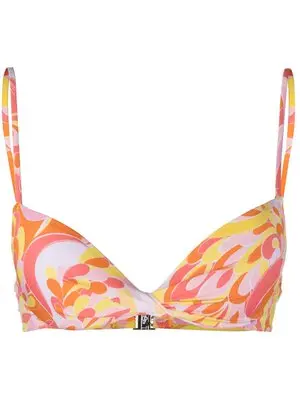 Emilio Pucci Abstract-print Bikini Top - Pink