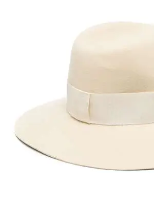 MAISON MICHEL Henrietta Wool Felt Fedora Hat - Neutrals