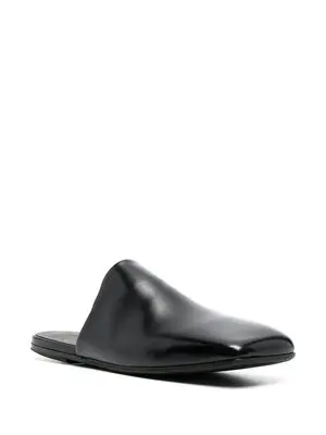 Marsèll Squared-toe Flat Leather Mules
