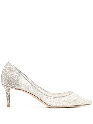JIMMY CHOO Romy 60mm Glitter-embellished Pumps