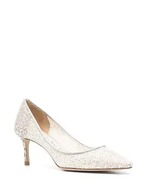 JIMMY CHOO Romy 60mm Glitter-embellished Pumps