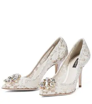 Dolce & Gabbana Bellucci Swarovski®-embellished Lace Pumps