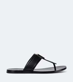 TOM FORD Leather Thong Sandals - Black
