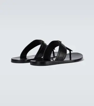 TOM FORD Leather Thong Sandals - Black