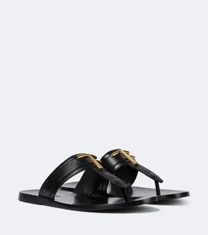 TOM FORD Leather Thong Sandals - Black